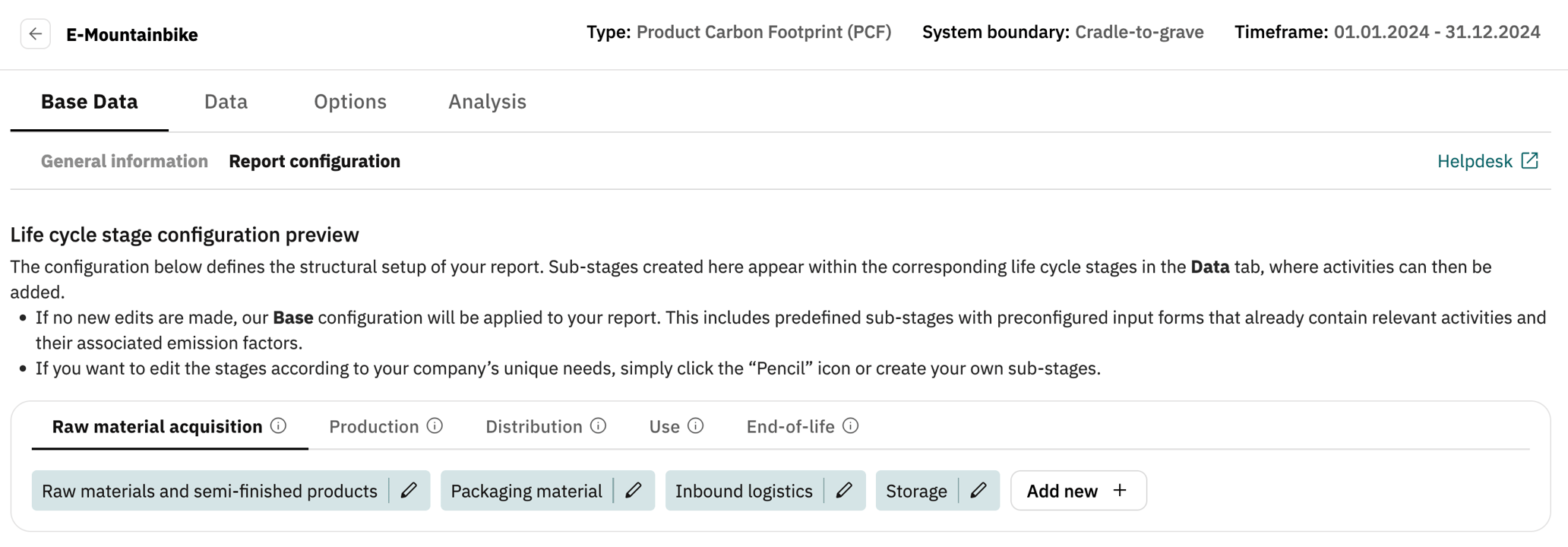 PCF: New flexible report configuration