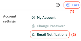 Subscribe to/ unsubscribe from email notifications as a registered user