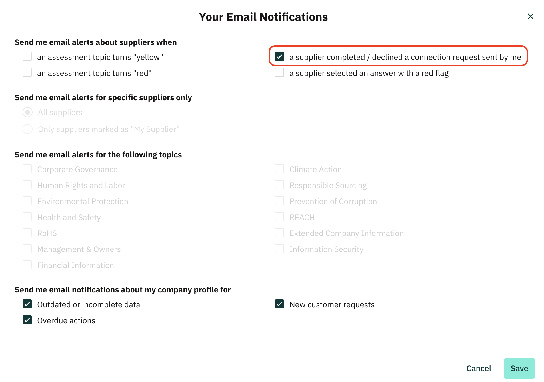 Best practice to have your suppliers create a company profile